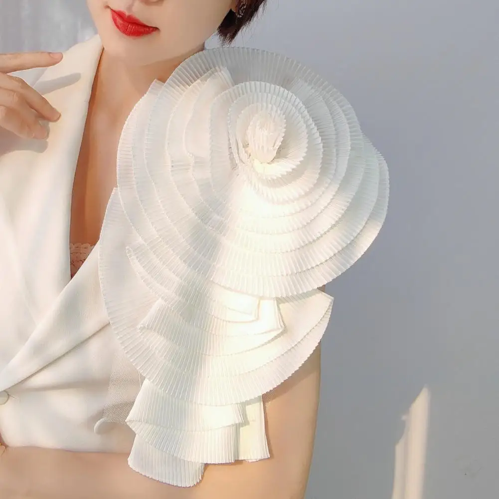 New-style-shoulder-collar-exaggerated-big-flower-pleated-flower-cloth ...