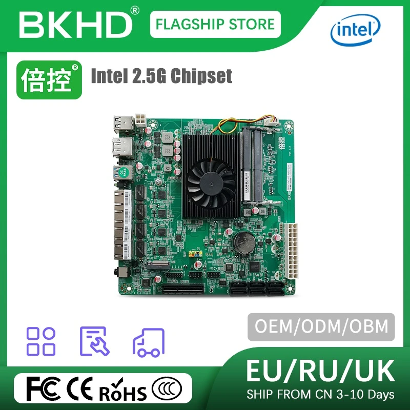 BKHD N510X NAS I22X 인텔 셀러론 N5105 N5100 마더보드 6 * SATA3.0 2.5G Nics 미니 ...
