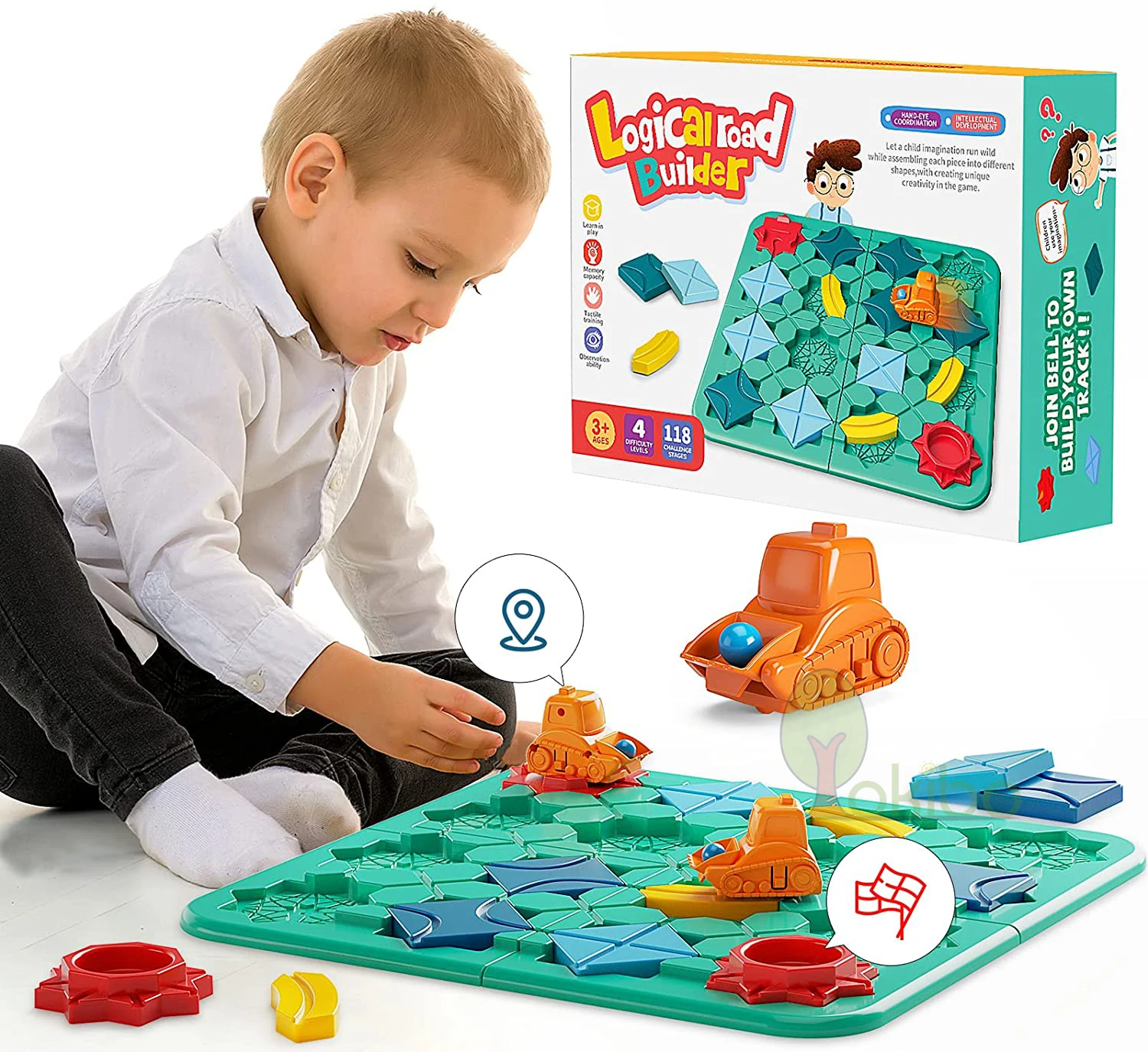 Logic-Board-Game-for-Kids-Marble-Run-Blocks-Puzzle-Car-Track-Toy-Race ...