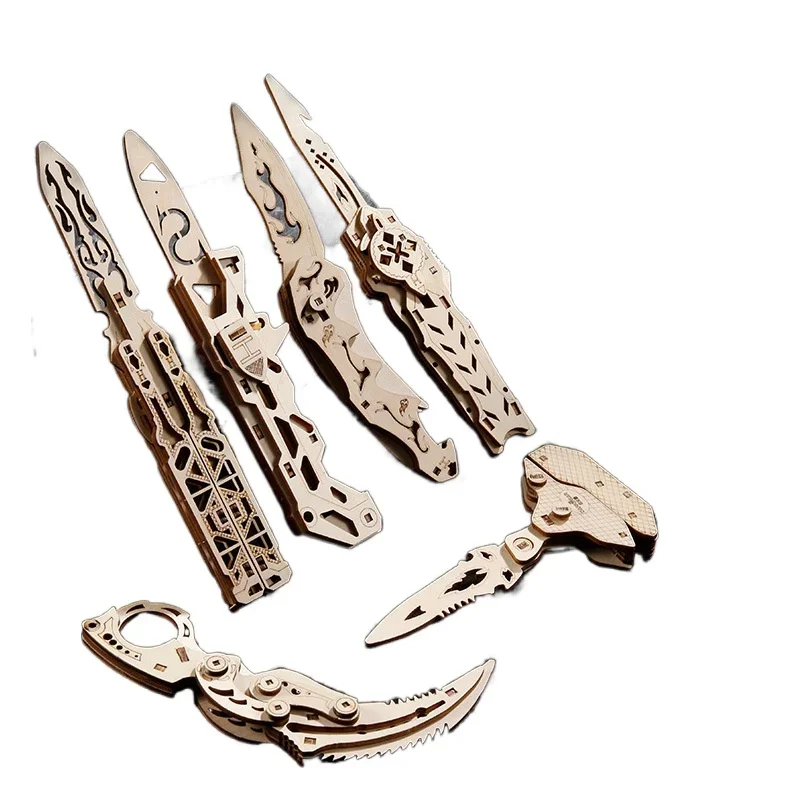 3d Wood Military Knife Puzzle Toys for Kids Adult Cosplay Soldier ...
