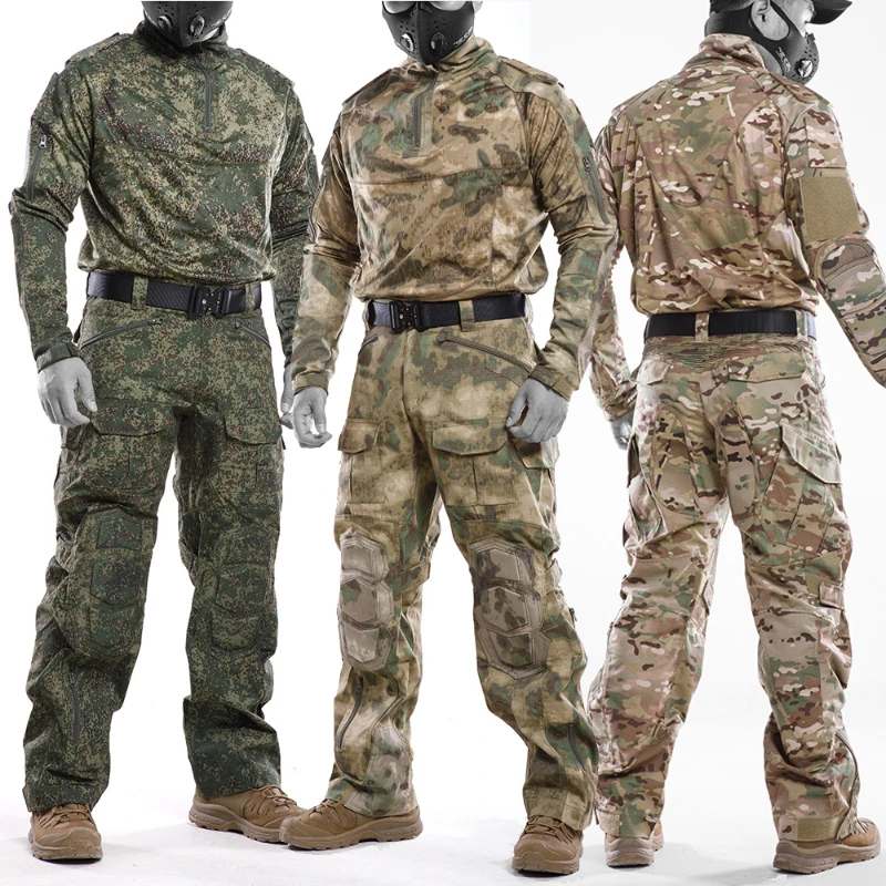 RU-Camo-Tactical-Sets-Men-Military-Multi-pocket-Wear-resistant-Combat ...