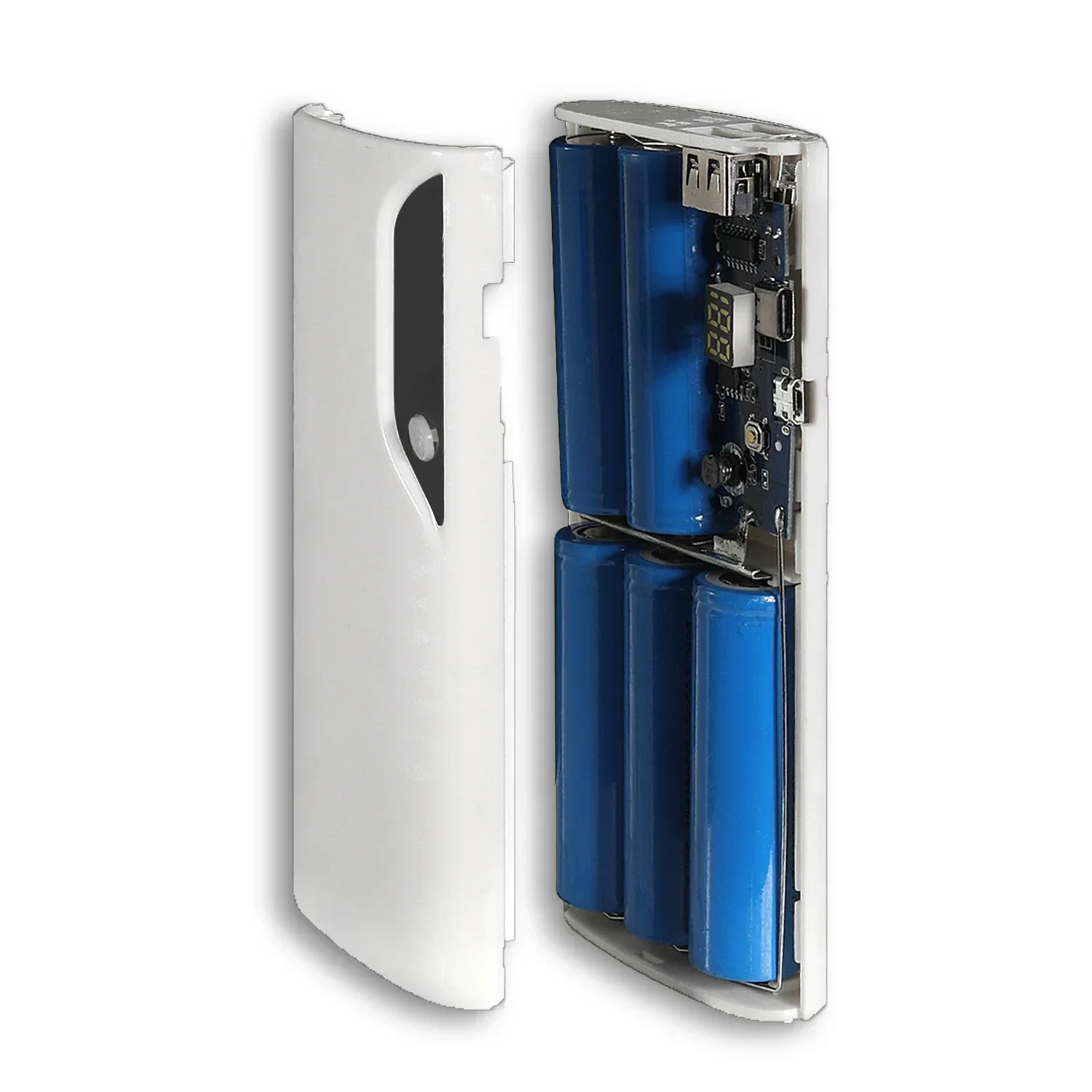 5x18650 Power Bank Box Portable LCD Display Dual USB Port Mobile Phone ...
