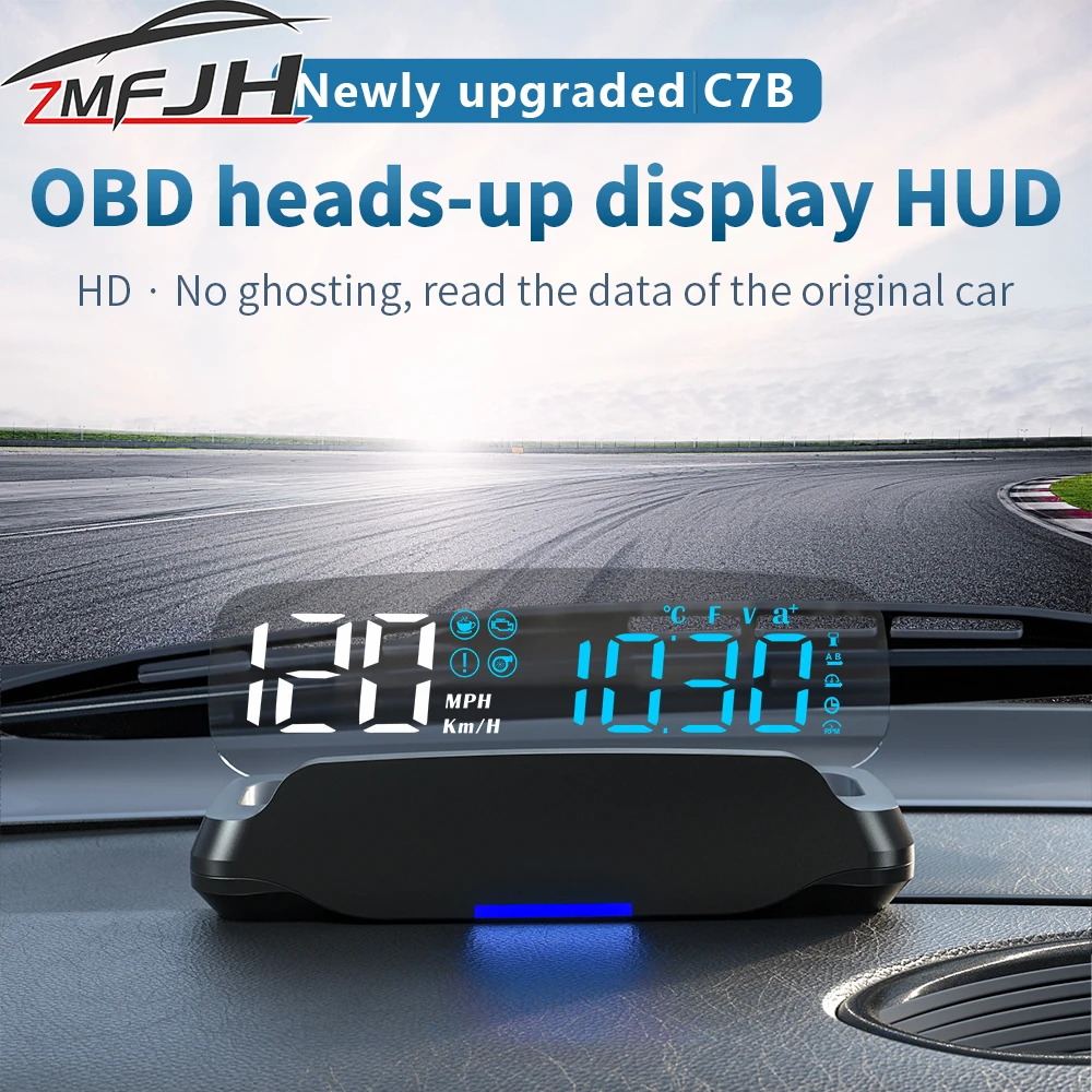 Car-OBD-Head-Up-Display-Digital-Speedometer-Speed-Monitor-Clock ...