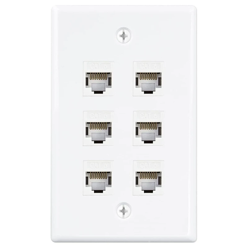 6-port Ethernet Wall Plate,for Keystone Jack Wall Plate With Rj45 ...