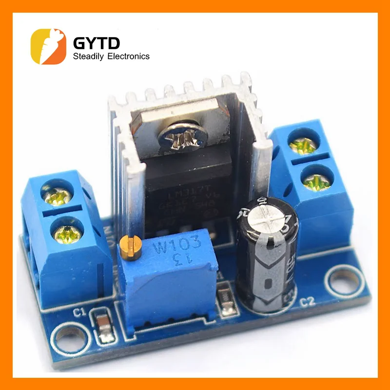 LM317 Adjustable Voltage Regulator Power Supply LM317 DC-DC Converter Buck Step Down Circuit ...