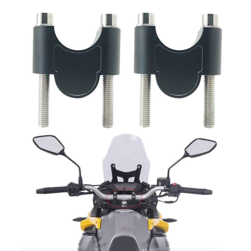 Black-Motorcycle-Handlebar-Riser-Mount-Handle-Bar-Clamp-Rise-Extend-Adapter-Fit-para-VOGE-300 ...