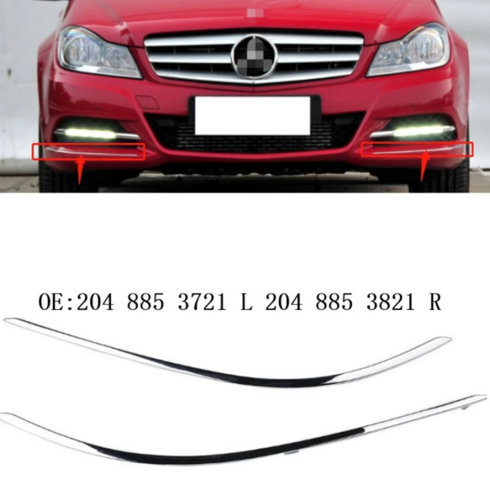 Front bumper chrome decorative strip For Mercedes Benz C-Class W204 OEM ...