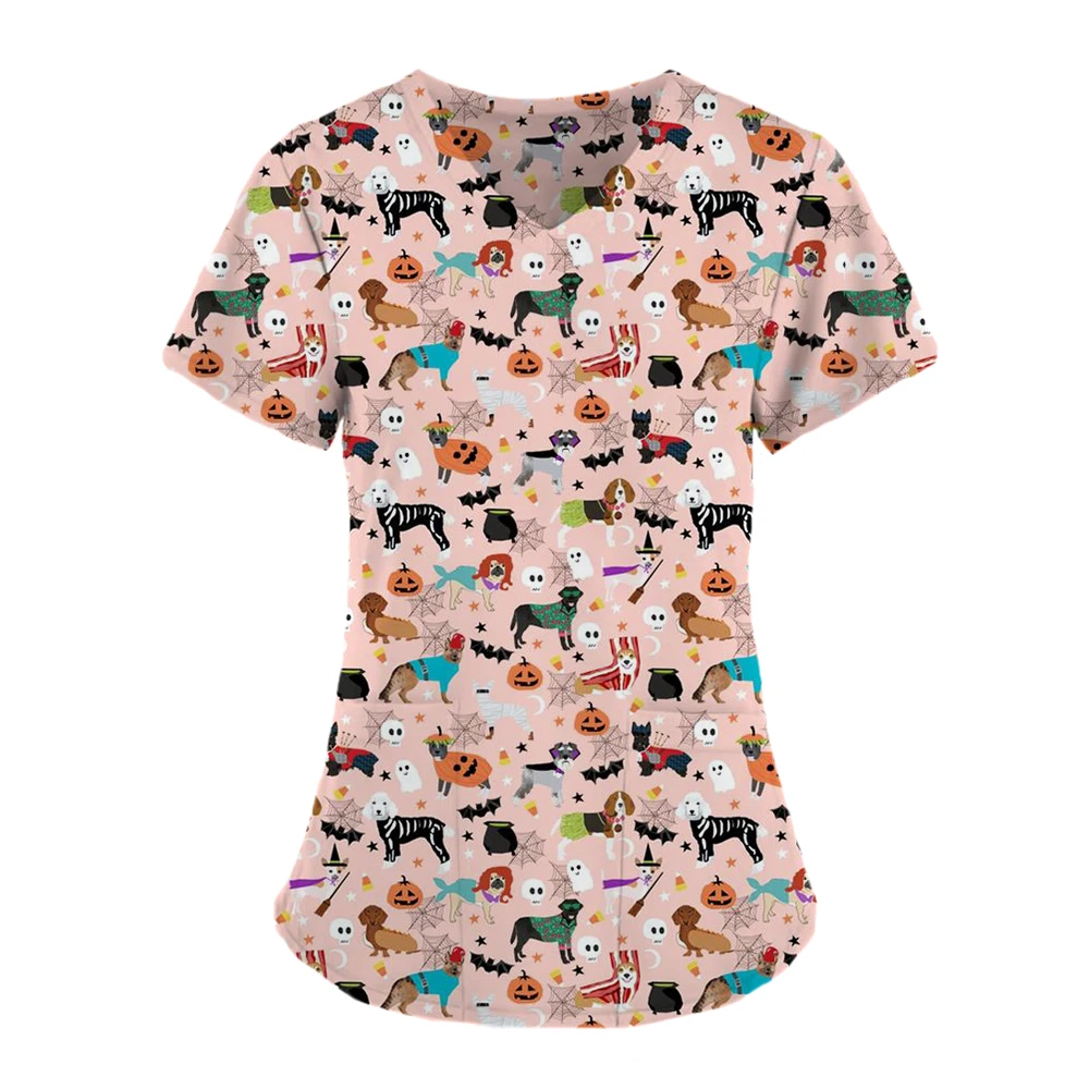 Hospital-Nursing-Scrub-Top-animal-Printed-Uniform-High-quality-Doctor ...