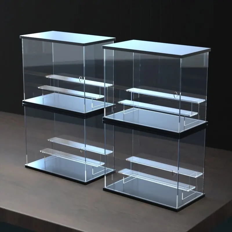 Clear-Acrylic-Display-Case-Stand-Assemble-Countertop-Box-Storage-Cube ...
