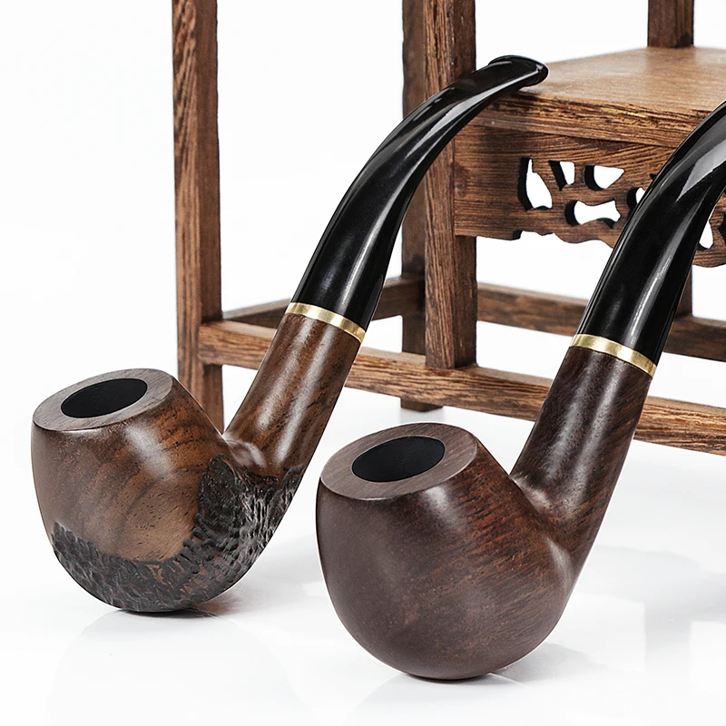 9mm Filter Top Grade Ebony Wood Pipe Tobacco Handmade Smoking Pipe ...