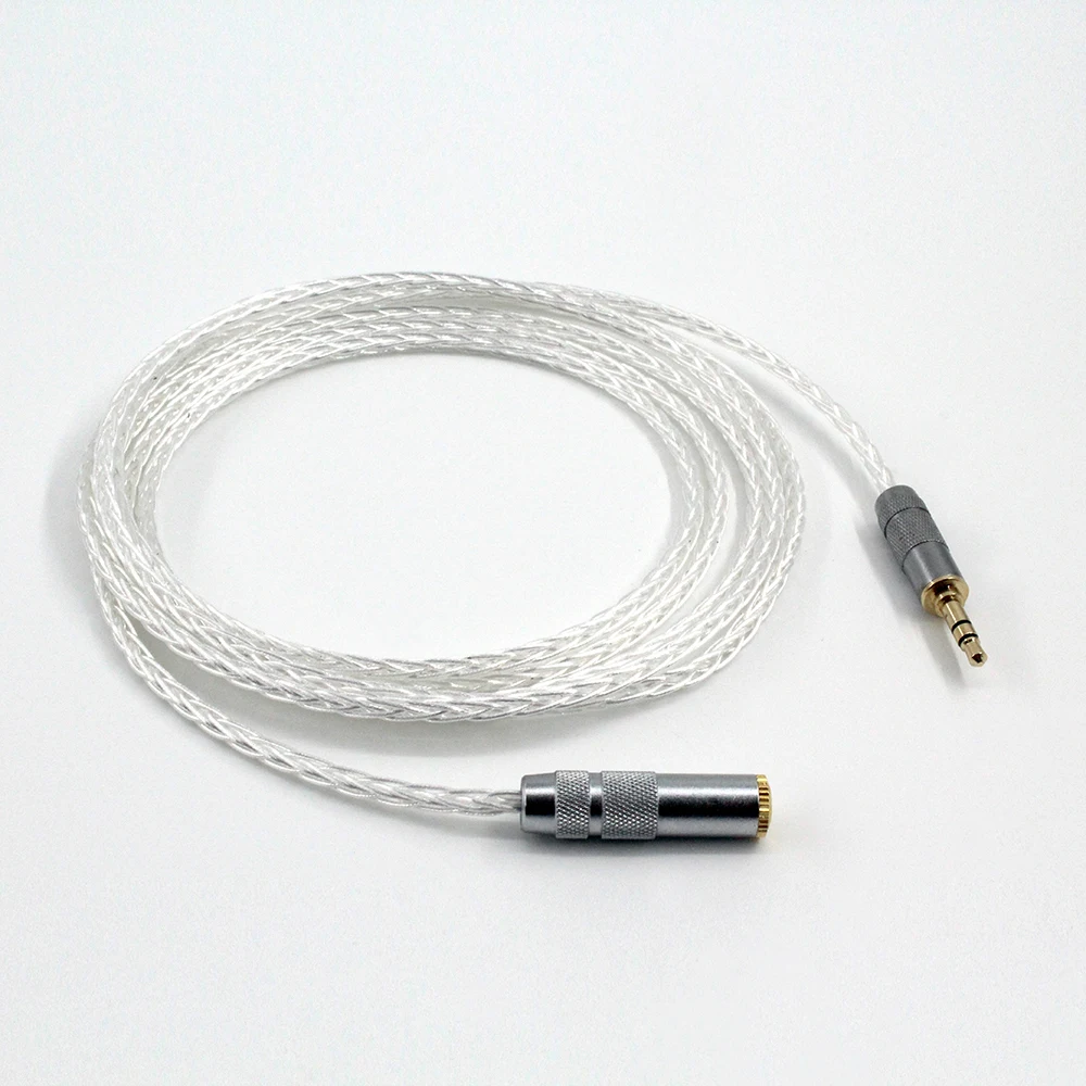 8 Core Silver Audio Cord 3.5mm Female to Male Cable ,Audio extension ...