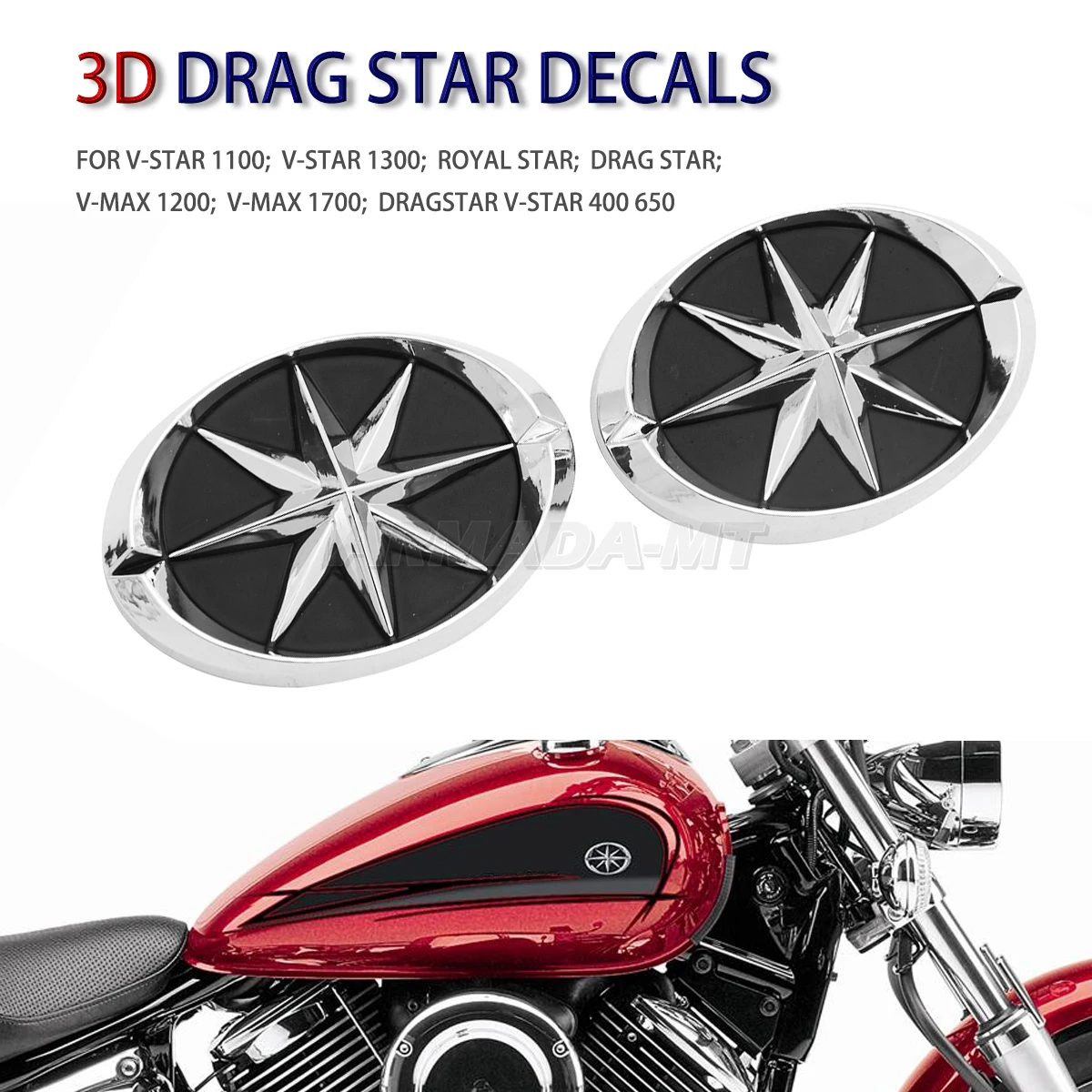 3D-Motorcycles-Decals-For-Yamaha-V-star-XVS-400-650-1100-1300-Royal ...