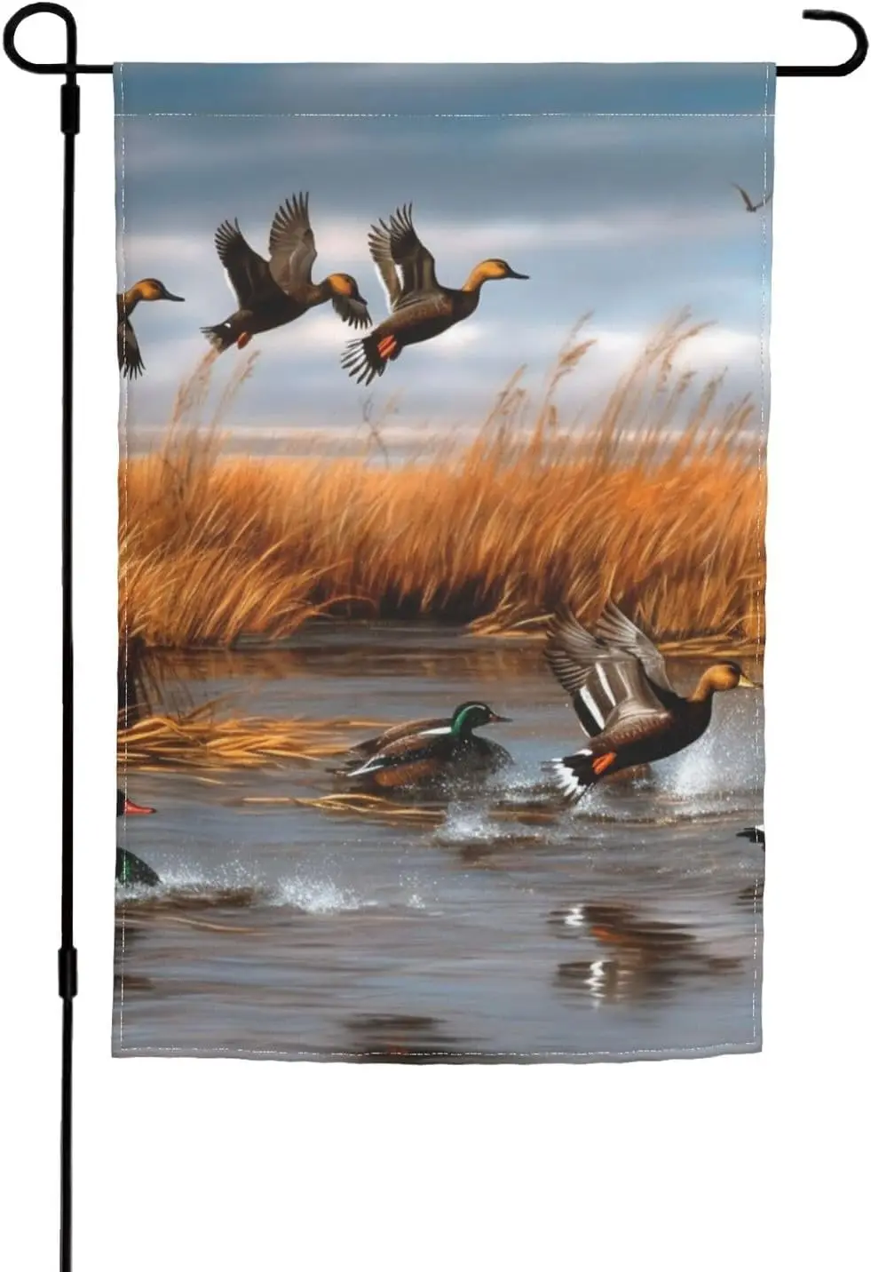 Hunting-Flying-Wild-Duck-Print-Double-Sided-Printed-Garden-Flag-12x18 ...