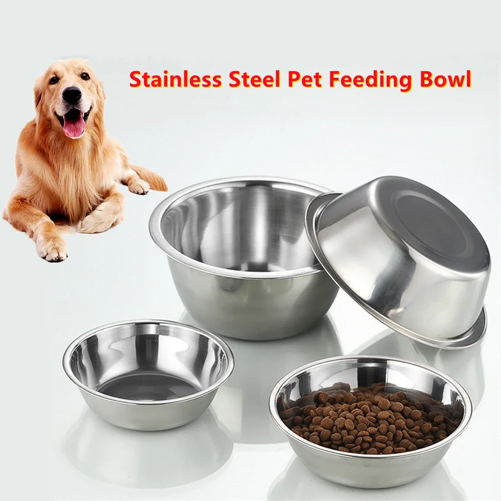 14-18cm Dog Bowl Stainless Steel Pet Feeding Bowl Cat and Dog Food ...
