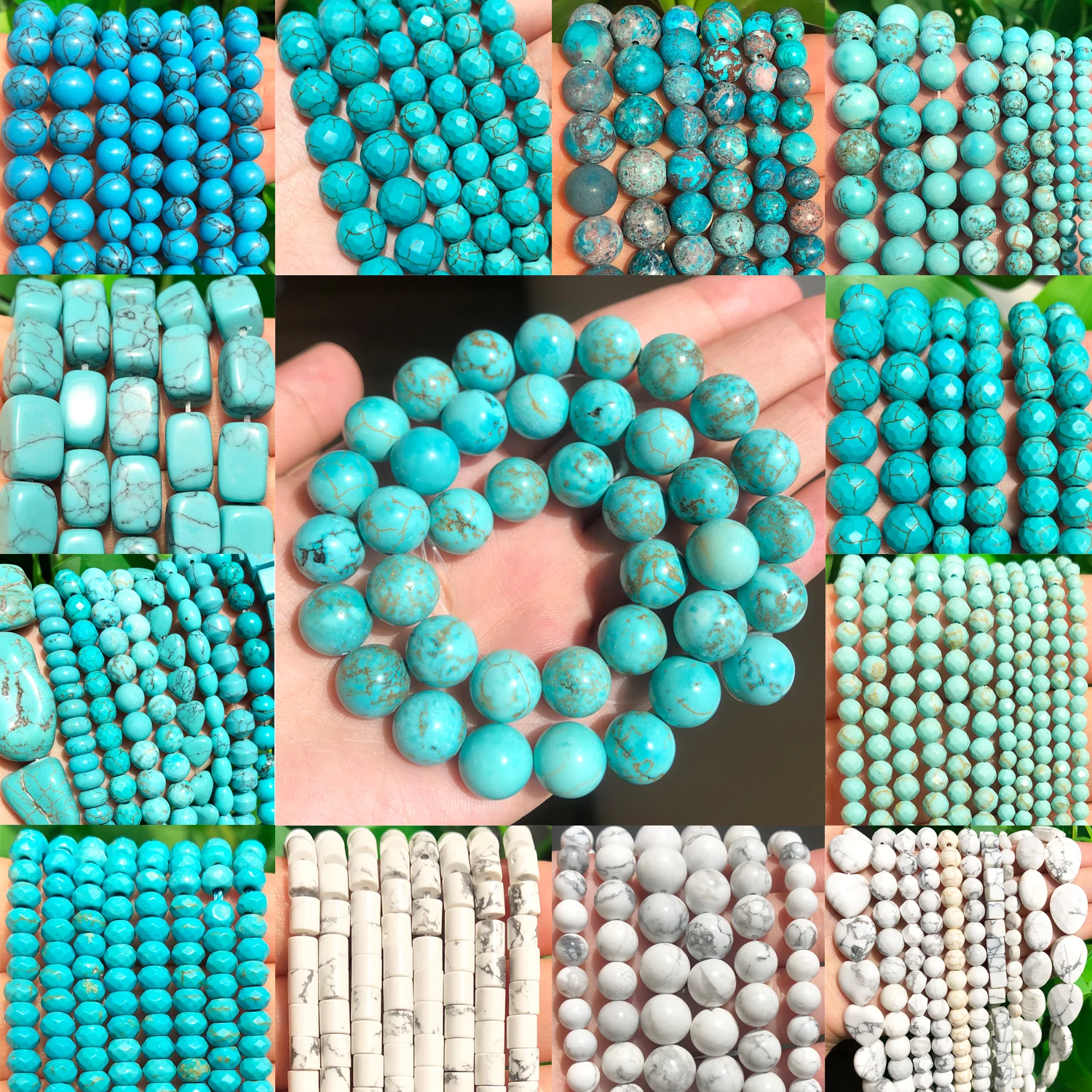 Natural-Blue-Howlite-Turquoises-Stone-Beads-Loose-Beads-For-Jewelry ...