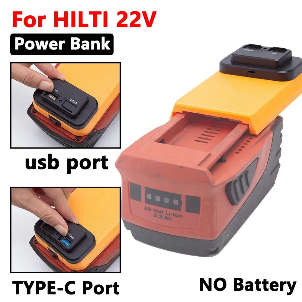 Power-Bank-For-Hilti-22V-B22-CPC-volt-Li-ion-Battery-Power-Bank-W-USB ...