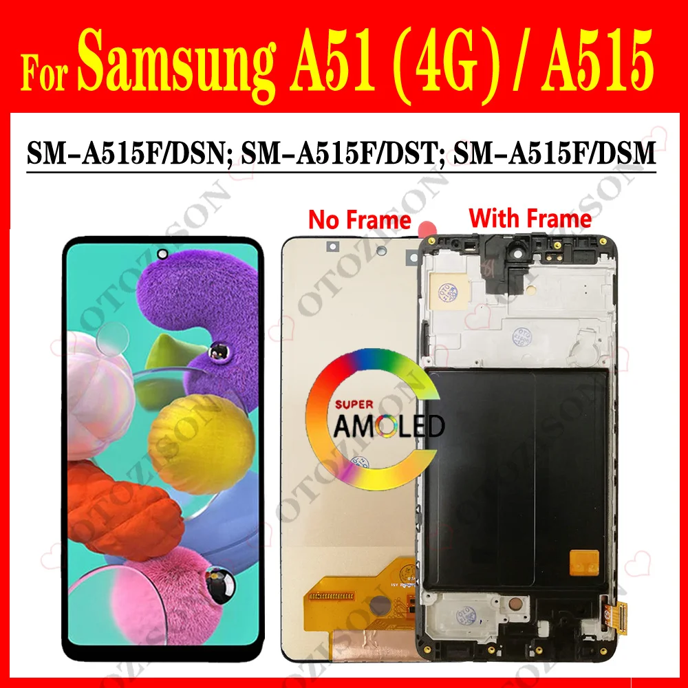 AMOLED-For-Samsung-Galaxy-A51-LCD-4G-A515-LCD-With-Frame-Screen-Display ...