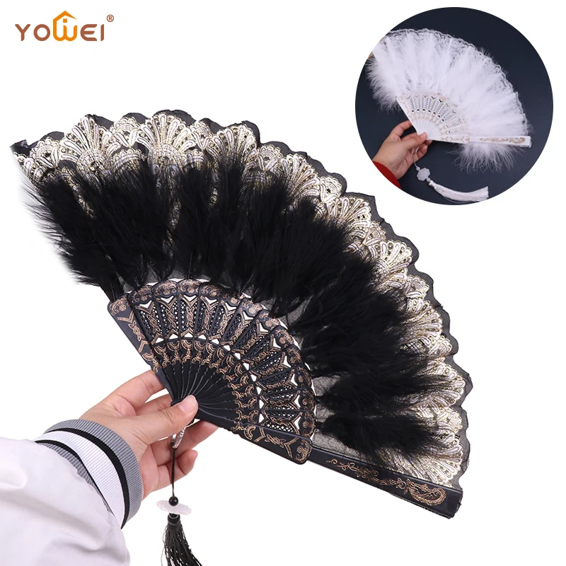 Lolita-Feather-Folding-Fan-Sweet-Fairy-Girl-Dark-Gothic-Court-Dance ...