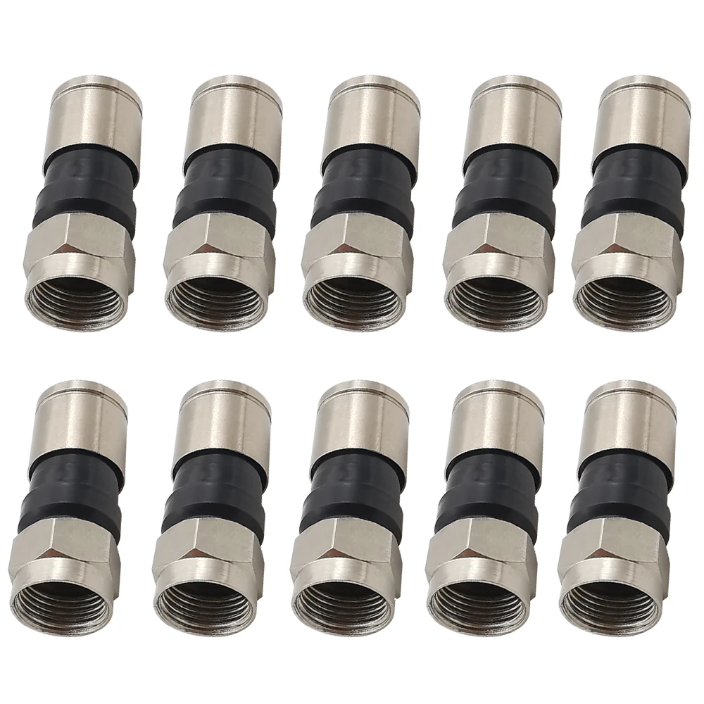 10Pcs-RG6-Connector-F-Type-Compression-Connectors-2-7cm-Snap-Seal-Plug ...