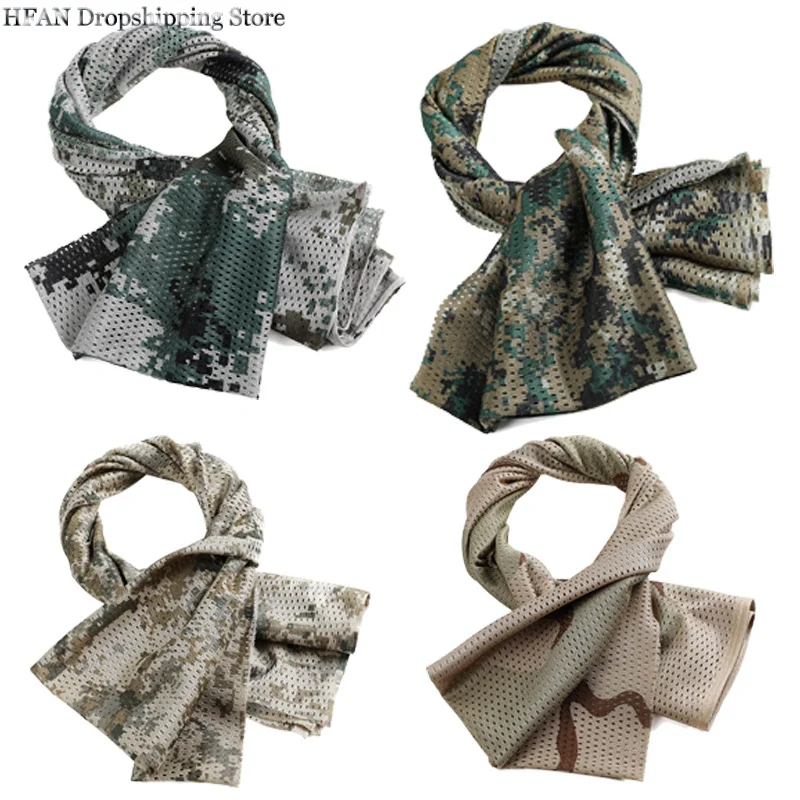 Camouflage Mesh Neck Scarf Sniper Face Scarf Head Wrap for Outdoor ...