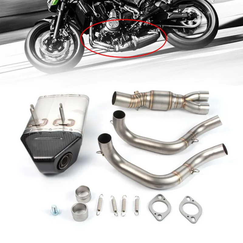 51MM Exhaust Full System Stainless Steel Front Pipe Link Pipe Escape ...