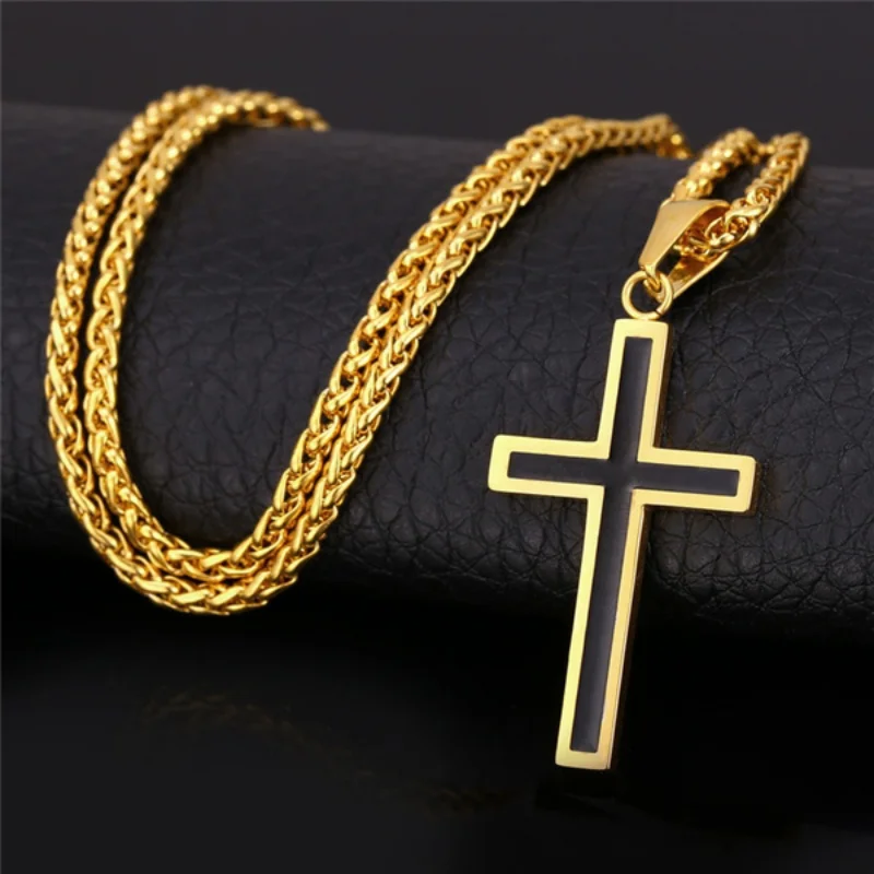 Men-s-Fashion-Cross-Chain-Necklace-for-Men-Religious-Belief-Jesus-Cross ...