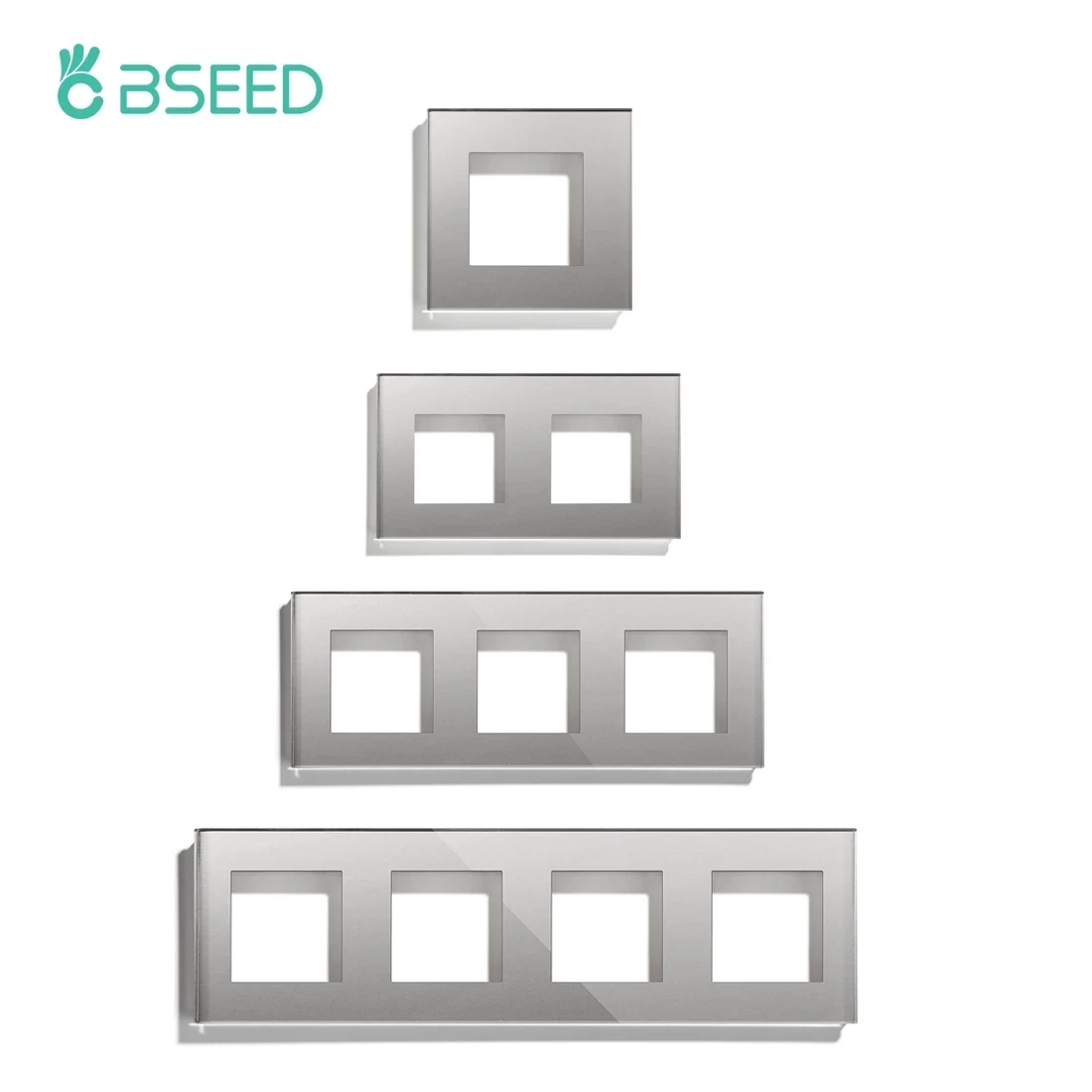 BSEED Wall Socket Frames Crystal Glass Panel For Sockets Outlets Metal ...