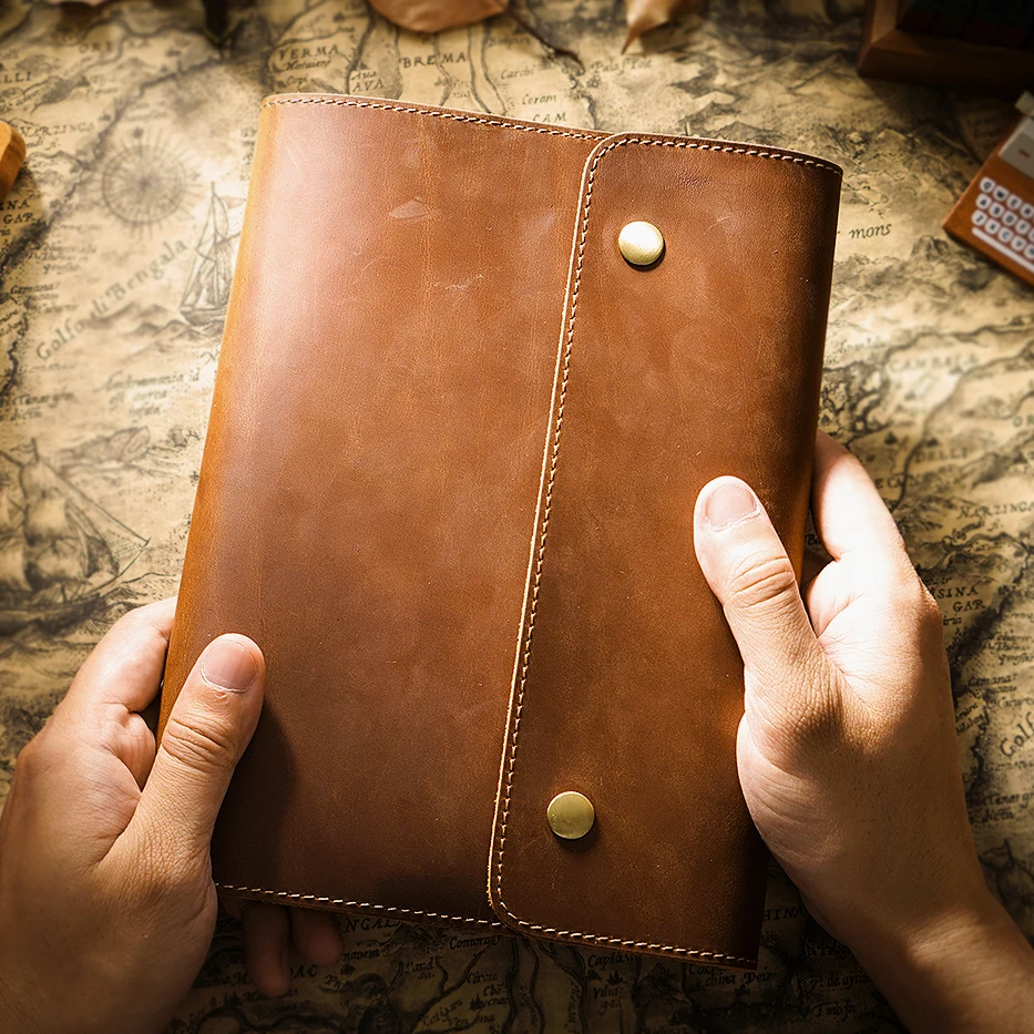 Genuine-Leather-A5-Size-Sketchbook-Diary-Notebook-Vintage-Cowhide ...
