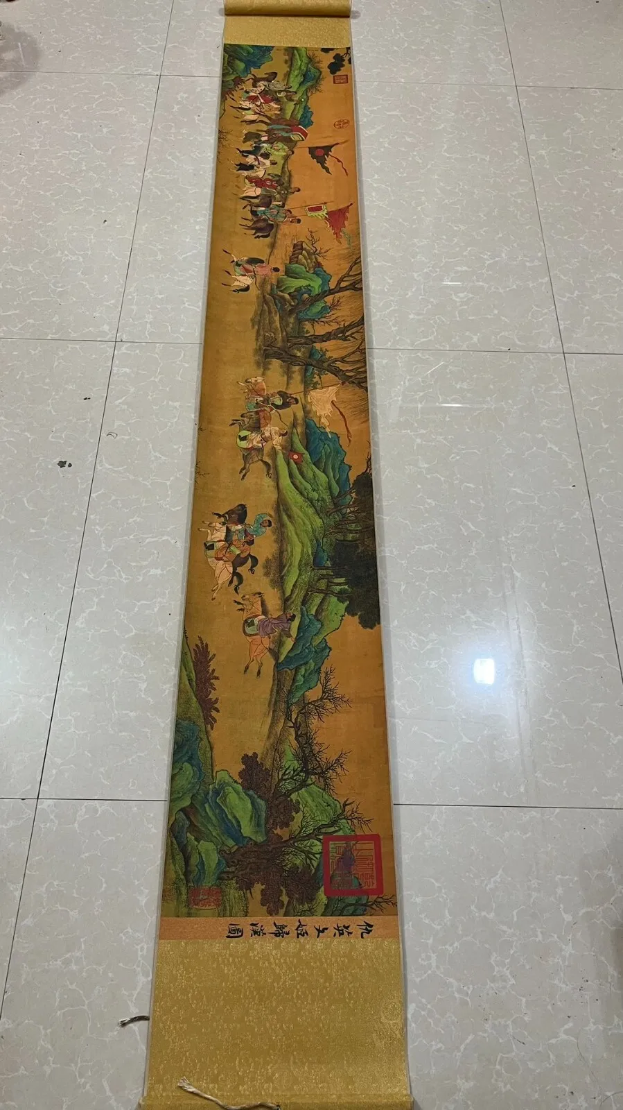 China Old long Scroll, Qiu Ying's Wenji Returns to Han , painting ...