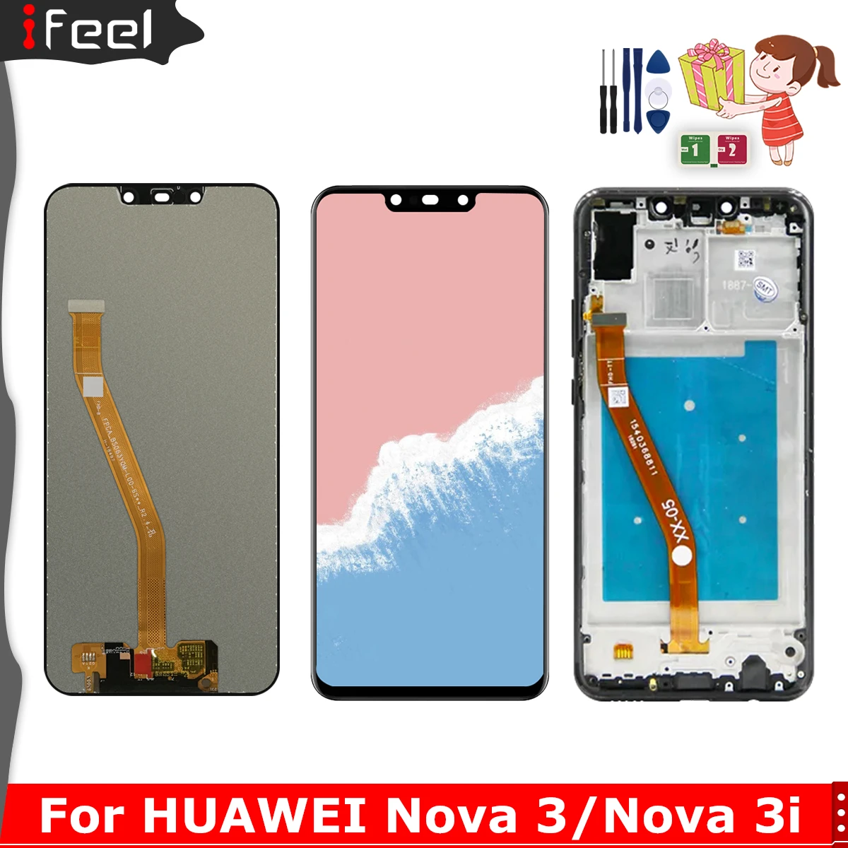 NEW LCD For HUAWEI Nova 3 6.3" NEW LCD Display Touch Screen Ditigizer Assembly Replace For Nova3 ...