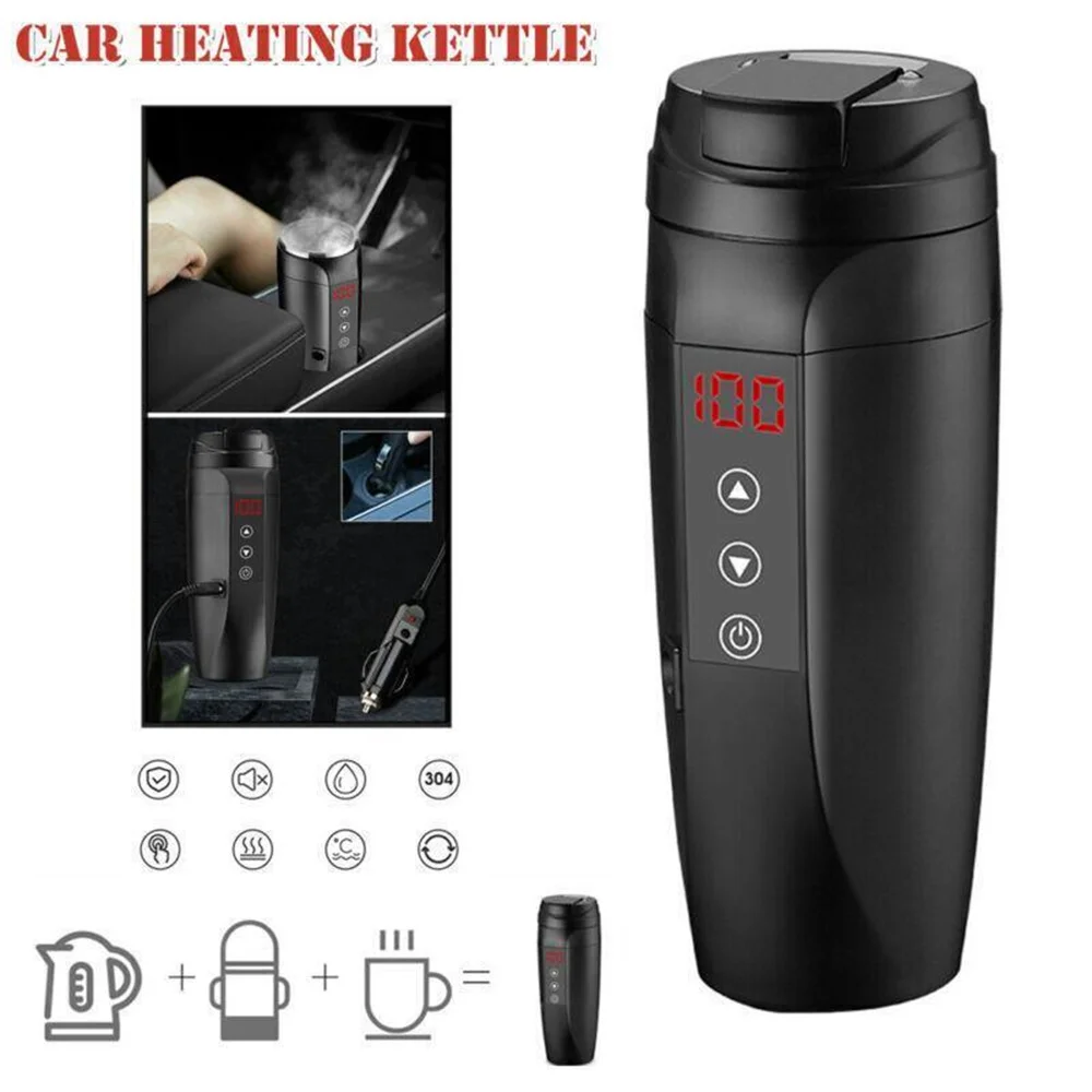 450ML-Car-Heated-Smart-Cup-304-stainless-steel-Automobile-water-heater ...
