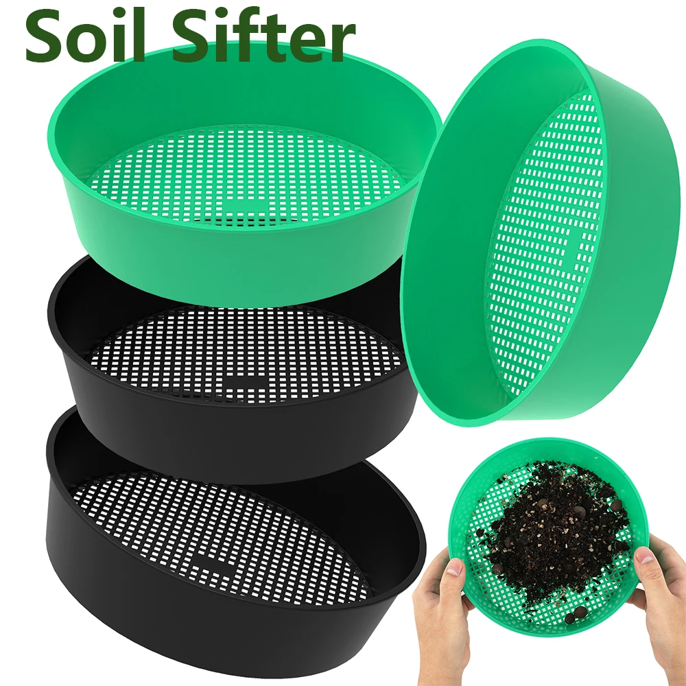 4-8-12Pcs-Soil-Sifter-Plastic-Garden-Round-Mesh-Sieve-Reusable-Rock ...