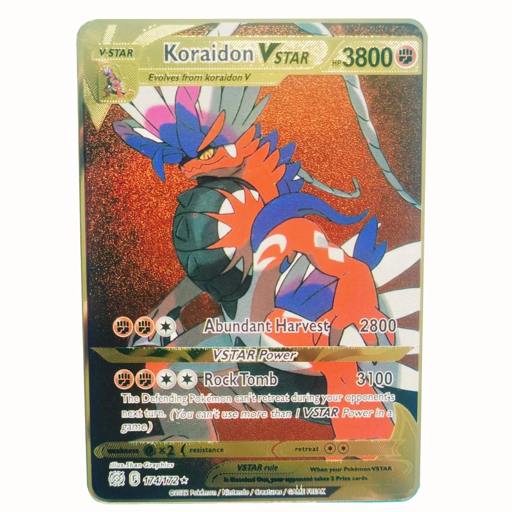 20 Style New Cards Gold Metal Cards English Hard Iron Cards Mewtwo ...