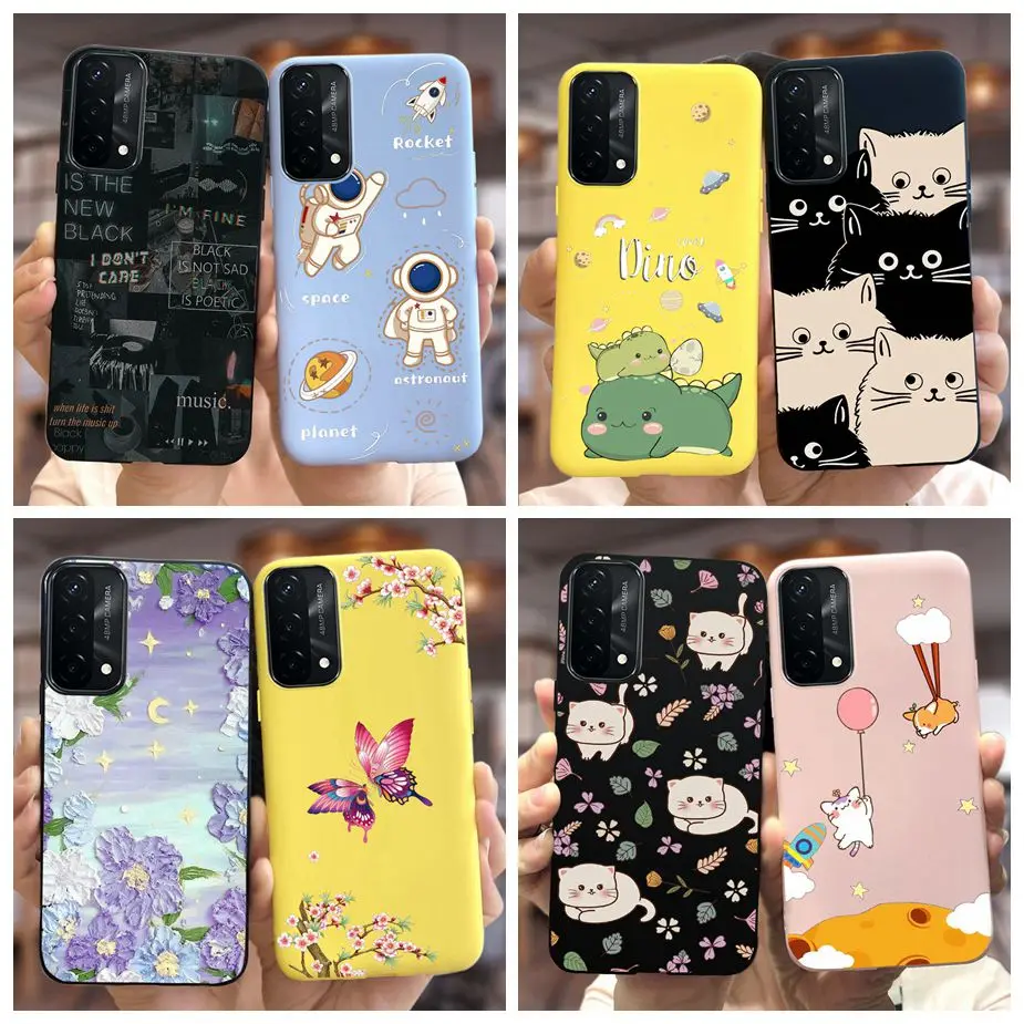 For-Oppo-A54-A74-A94-4G-Case-Cute-Dinosaur-Cartoon-Cover-Soft-Silicone ...