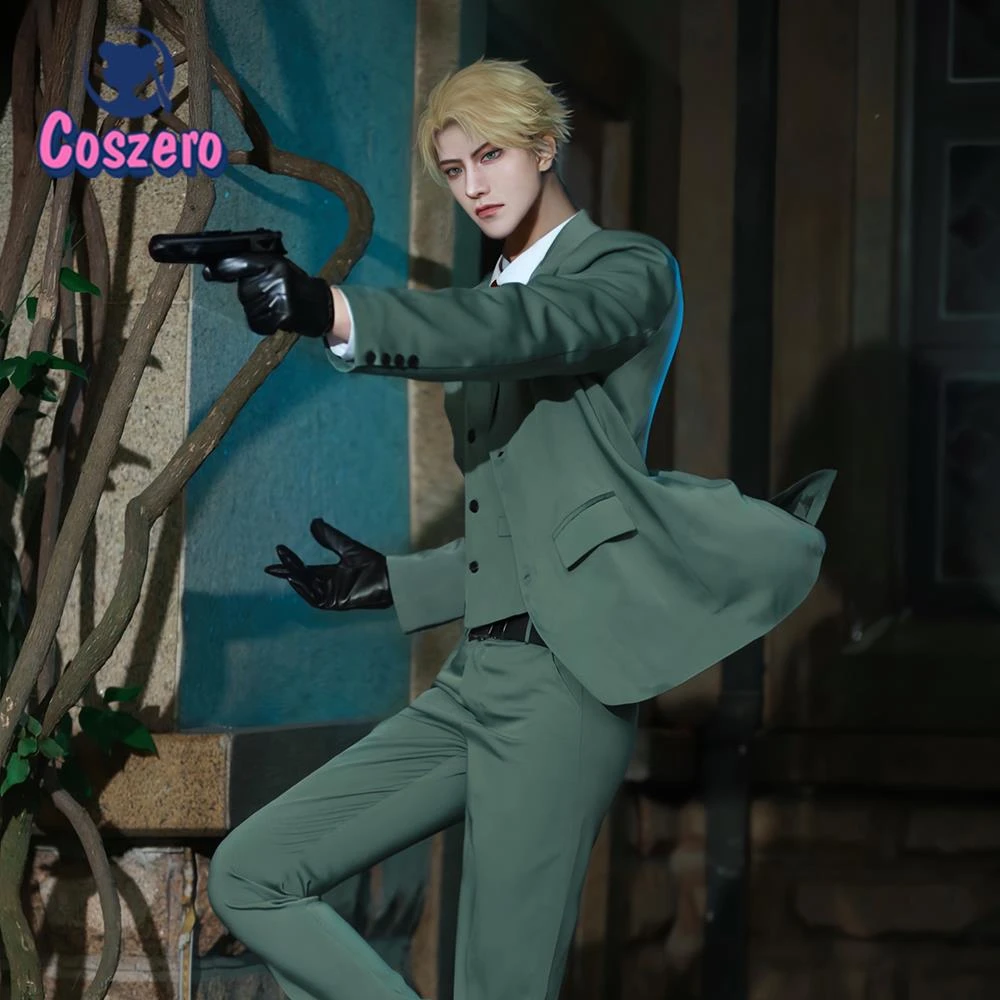 Anime Spy X Family Loid Forger Cosplay Costume Light Green Suit Short ...