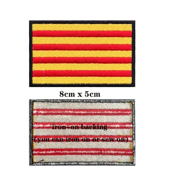 1PC Catalonia Flag Patches Armband Embroidered Patch Hook & Loop Or Iron On Embroidery Badge ...