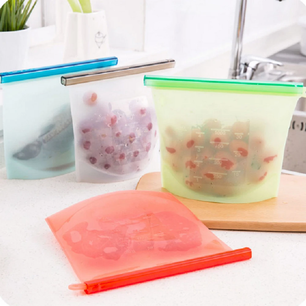 Emballage alimentaire,Sacs réutilisables en Silicone,sachet alimentaire ...