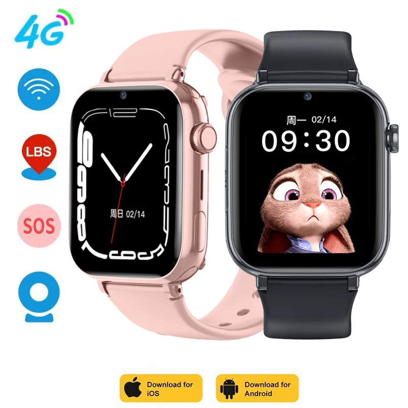 4G-Smart-Watch-Kids-GPS-WIFI-Video-Call-SOS-Waterproof-Child-Smartwatch ...
