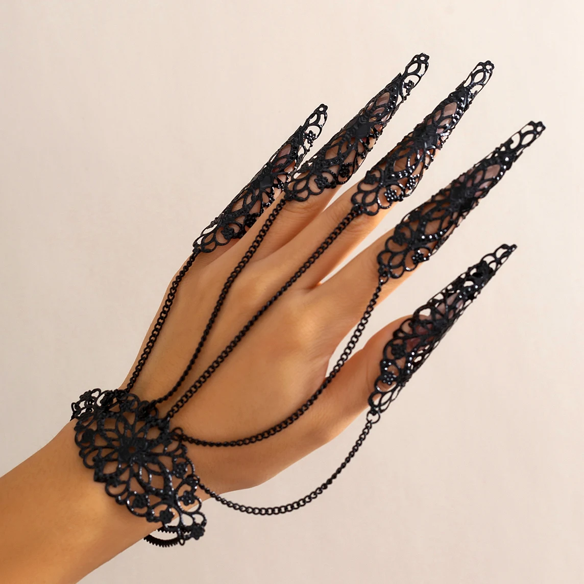 Creative-Exaggerated-Dubai-Indian-Finger-Wrist-Chain-Bracelets-for ...