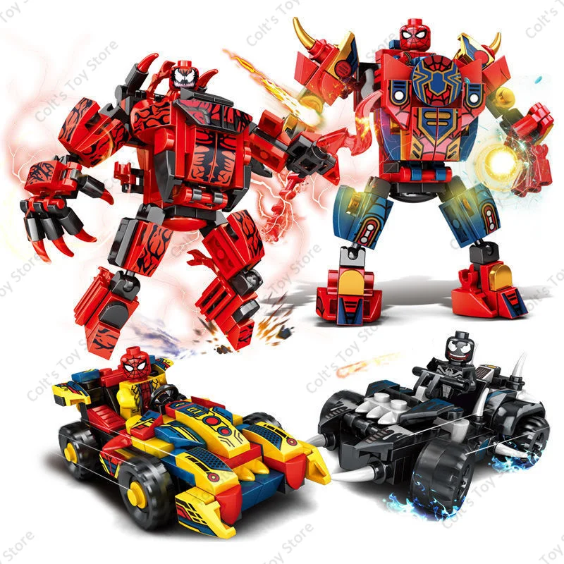 New-Superhero-Spider-Man-Venom-Chariot-Mech-Deformation-Building-Blocks ...