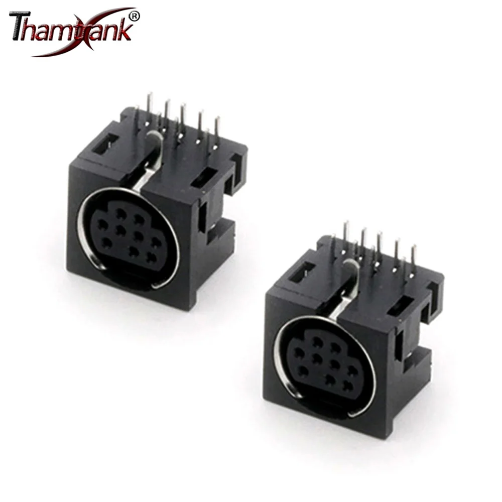10pcs-lot-9-Pin-Mini-DIN-Female-Jack-Terminals-90-Degree-Right-Angle ...