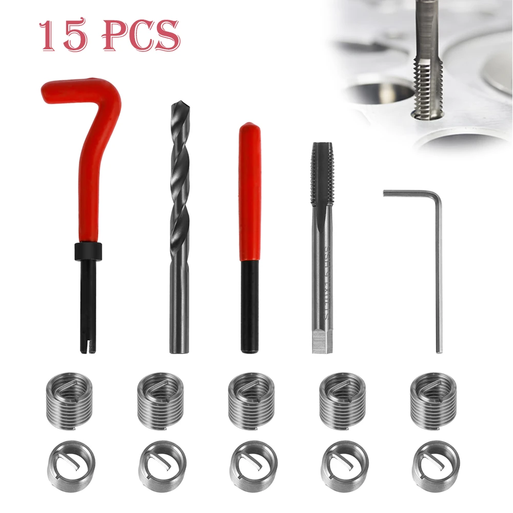 15Pcs-M10x1-5mm-Professional-Thread-Repair-High-Speed-Steel-Helicoil ...