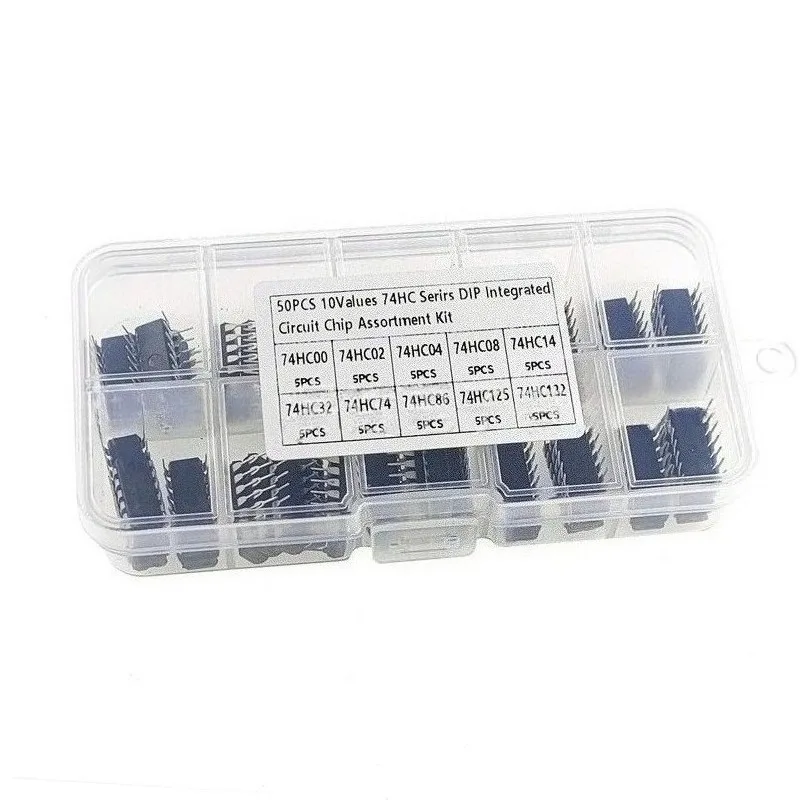 74HC Series IC Assortment 50Pcs 10 Types DIP Integrated Circuit Chips ...