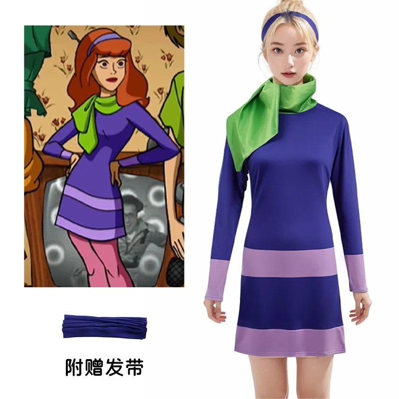 Daphne Costume Adult Women Halloween Costume Dresses Cosplay Outfits ...