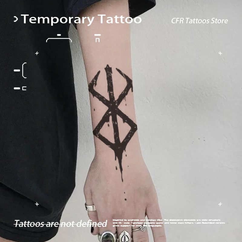 Sexy-Hotwife-Fake-Tatto-Half-Arm-Abdomen-Waterproof-Demonic-Rune-Herbal ...