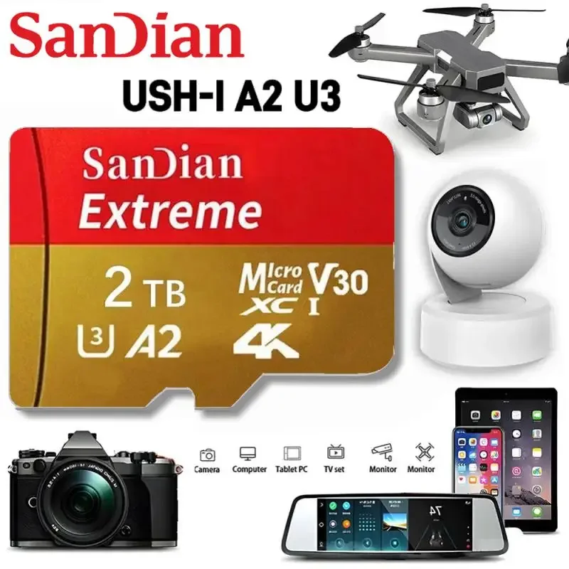 Memory-Card-128GB-2TB-1TB-512GB-Micro-256GB-SD-Card-V60-High-Speed ...