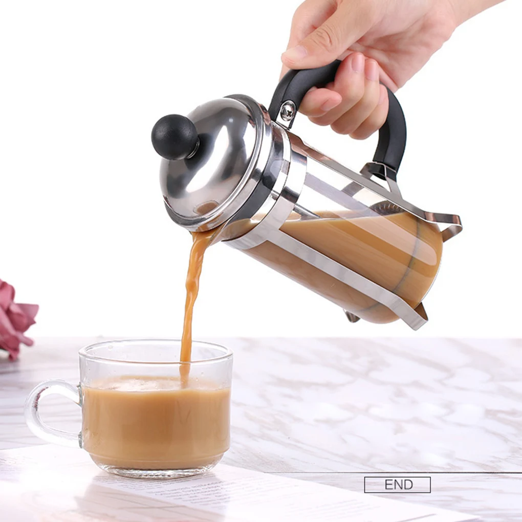 Coffee-Maker-Stainless-Steel-Glass-Tea-Pot-Manual-Press-Coffee ...