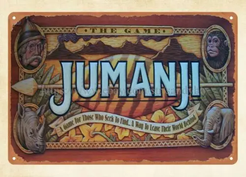 1995-Jumanji-board-game-metal-tin-sign-auto-shop-cafe-pub-home-kitchen ...