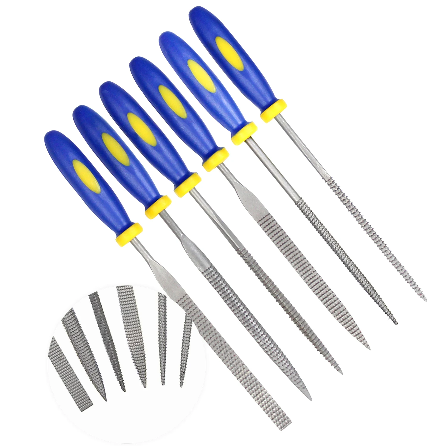 6pcs File Set, Wood Rasp with Soft Rubberized Handle, Hardened Alloy ...