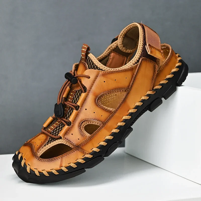 Men-Summer-Sandals-2024-New-Casual-Leather-Beach-Sandals-Men-s-Shoes ...
